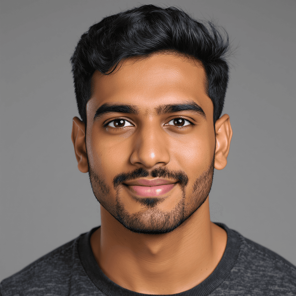 Best A close-up portrait of a 27-year-old Indian man Prompts | PromptHero