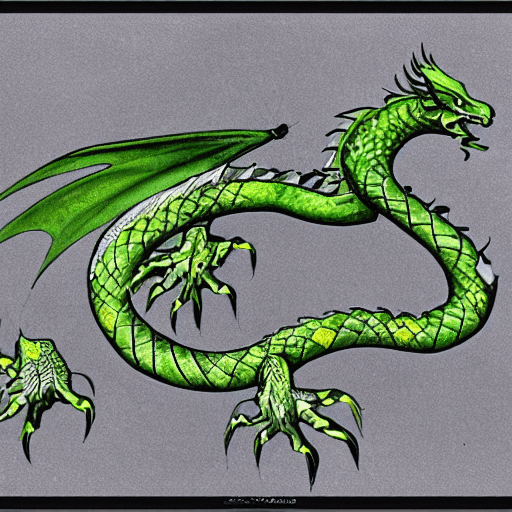 Stable Diffusion prompt: green dragon
