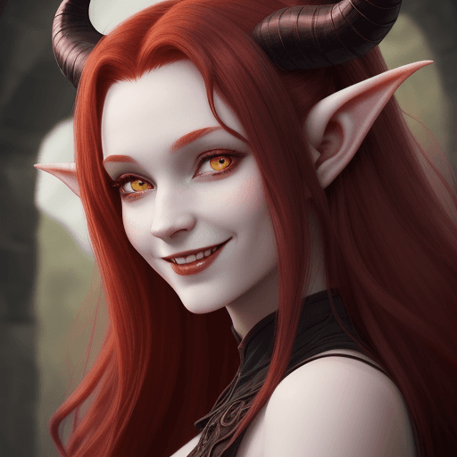Best full-body portrait of a 16 year old Tiefling girl with red skin ...