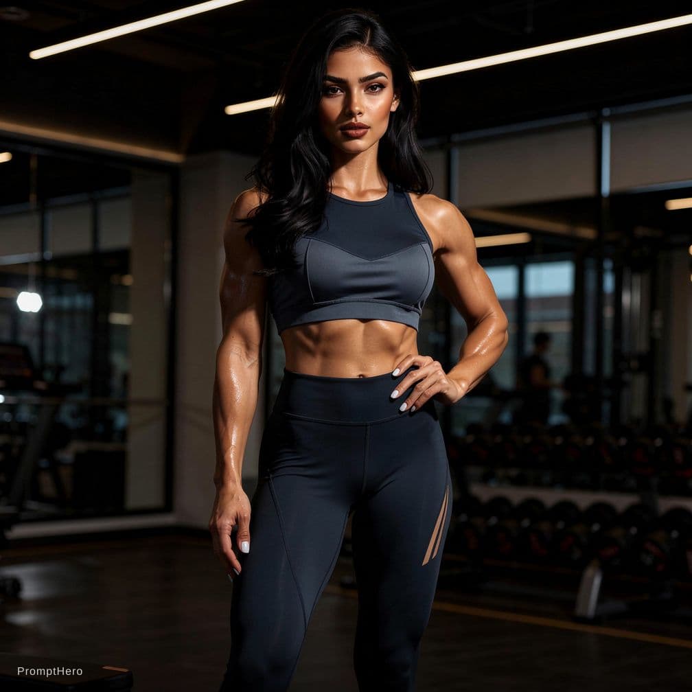 Best fit AI female fitness influencer in stylish gym outfit Prompts ...