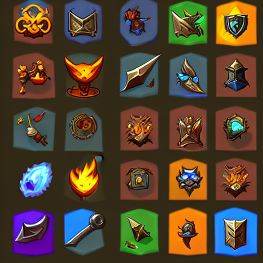 Stable Diffusion prompt: video games icons, 2d icons, rpg - PromptHero