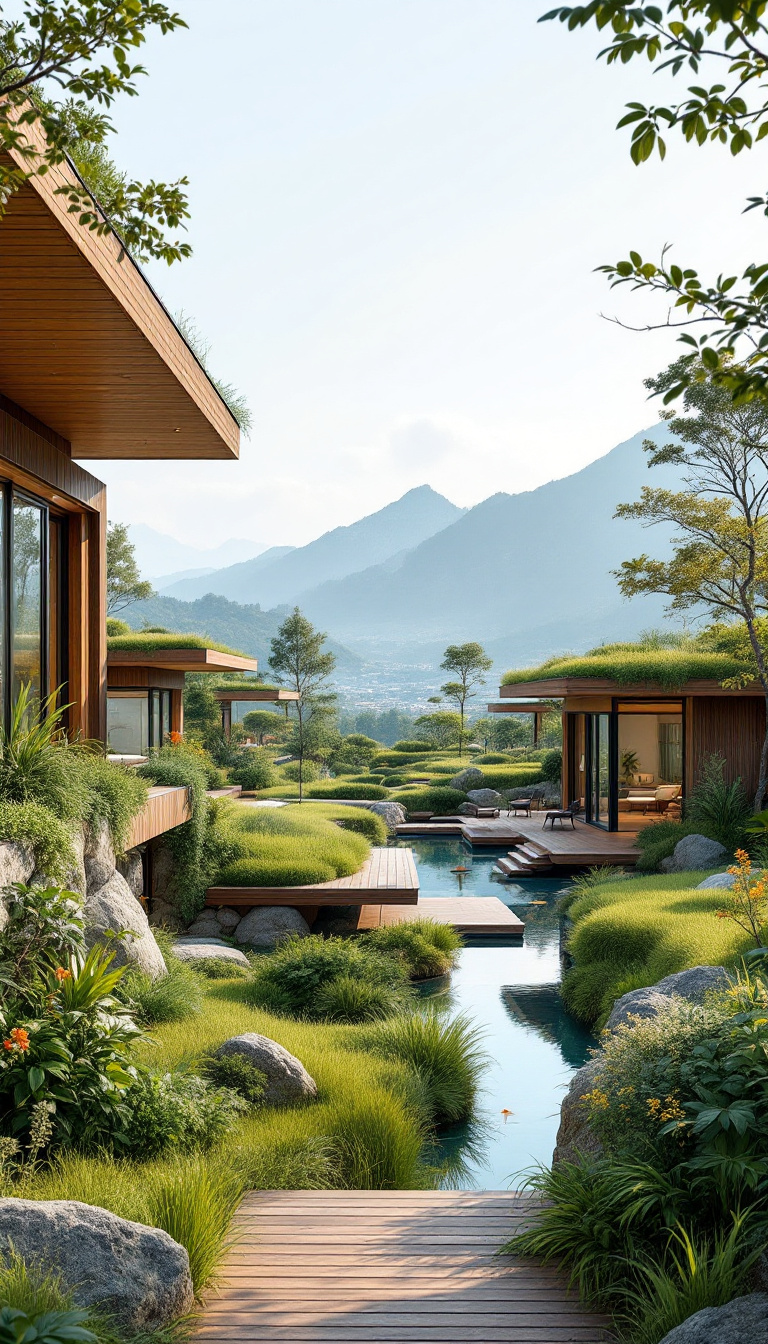 FLUX prompt: Harmonious landscape integration, lush green - PromptHero